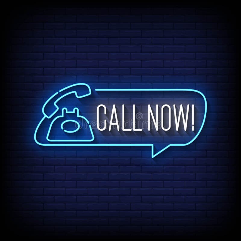 Call Now Neon Signs Style Text Vector Stock Vector - Illustration of ...