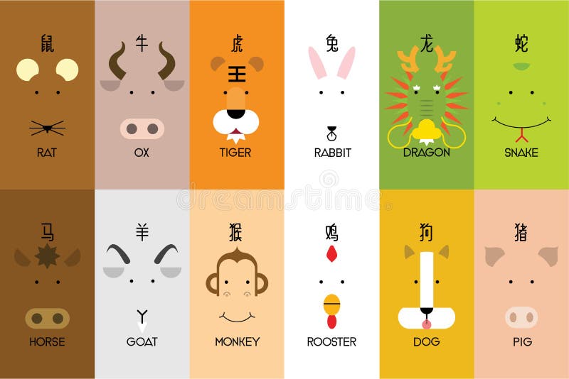 Chinese Animals 12 Stock Illustrations – 336 Chinese Animals 12 Stock ...
