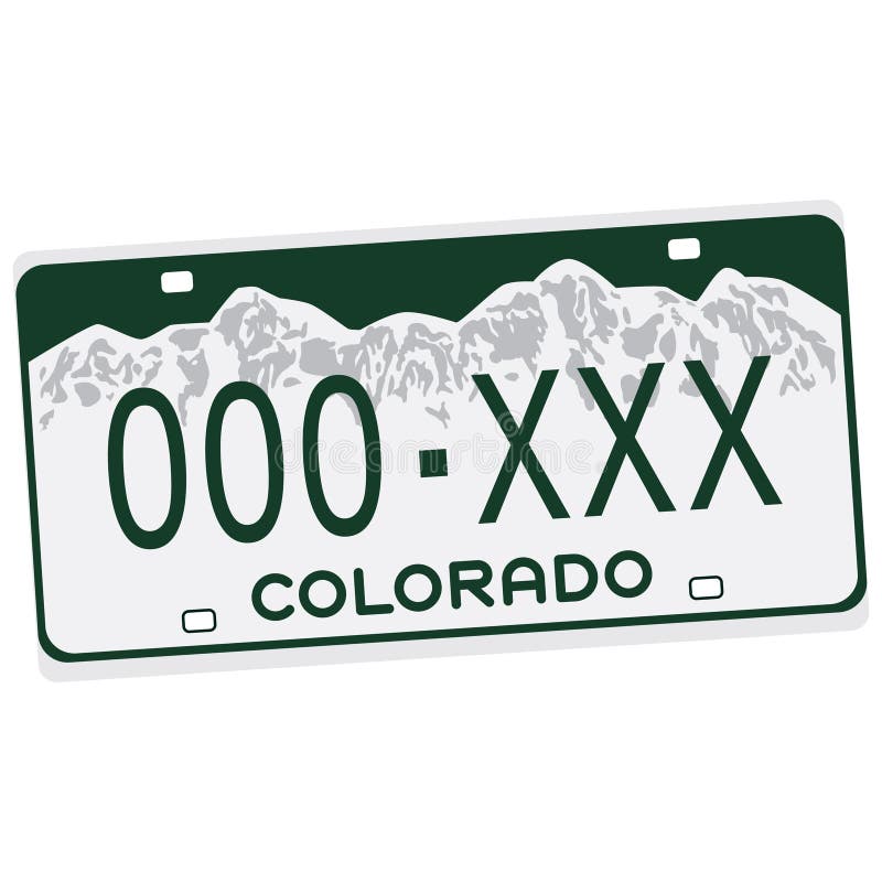License Plate Design Auto Car Colorado Sample Stock Illustration ...