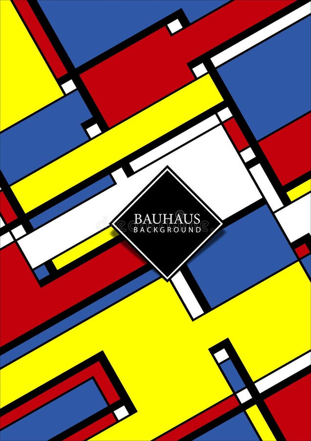 Abstract Background with Geometric Bauhaus Style Design Stock Vector ...