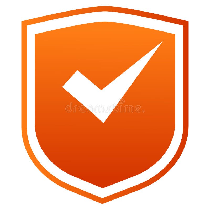 Element Vector Shield Orange with a Check Mark Safe and Protect Logo ...