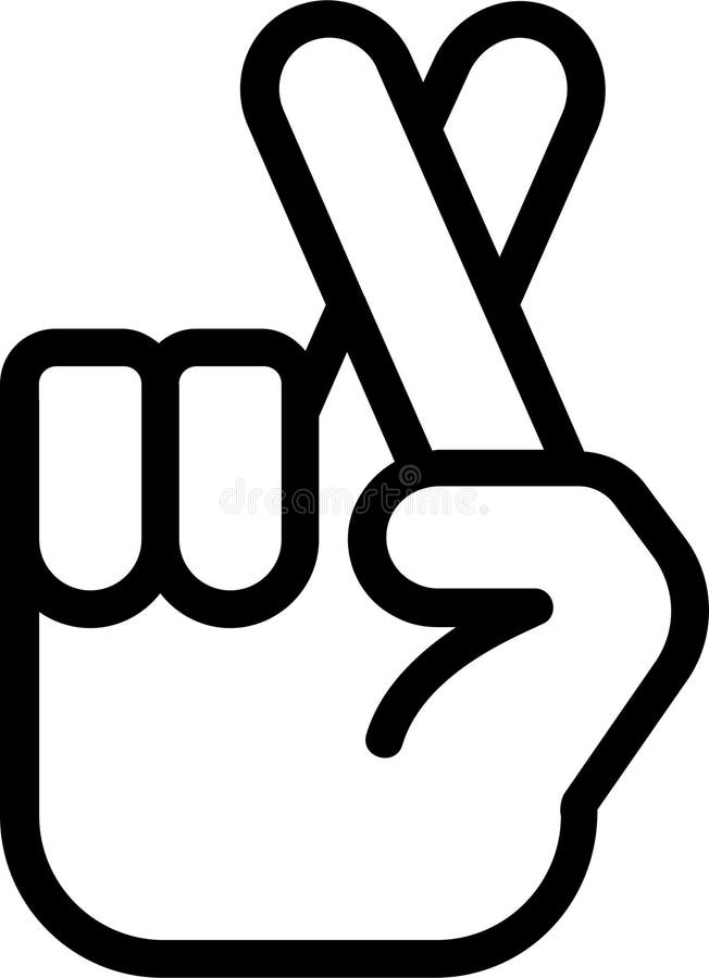 Finger Cross Icon stock vector. Illustration of false - 244647422