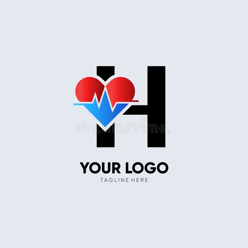 Letter H Heartbeat Logo Design Vector Icon Graphic Stock Vector ...