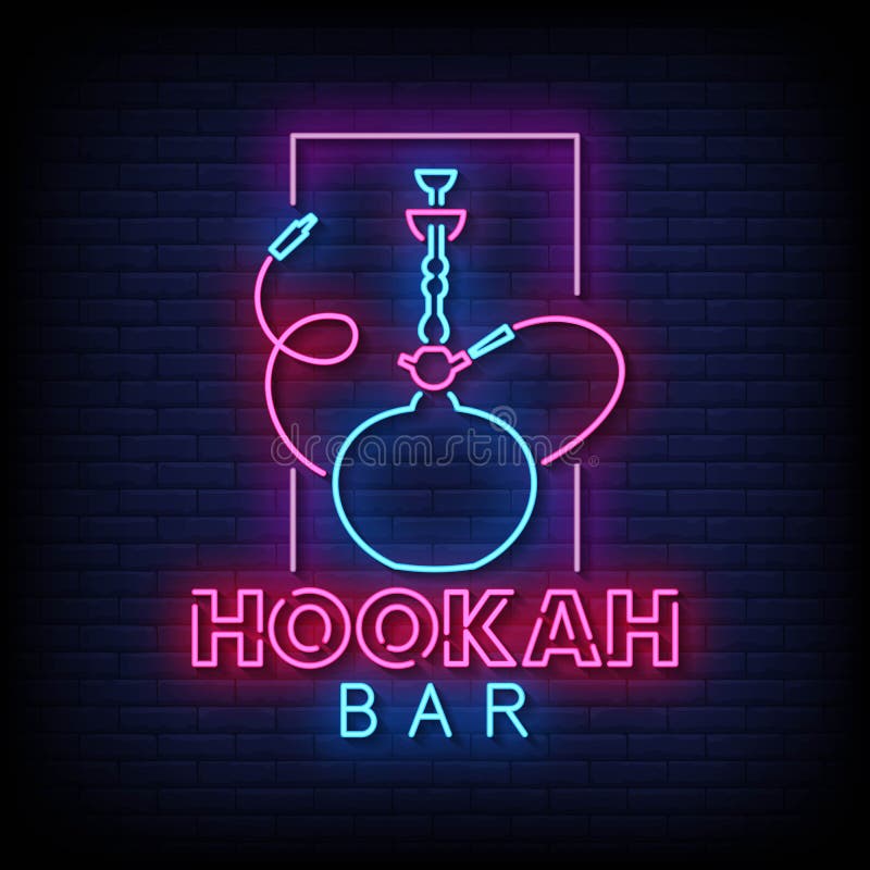 Hookah Bar Neon Signs Style Text Vector Stock Vector - Illustration of ...