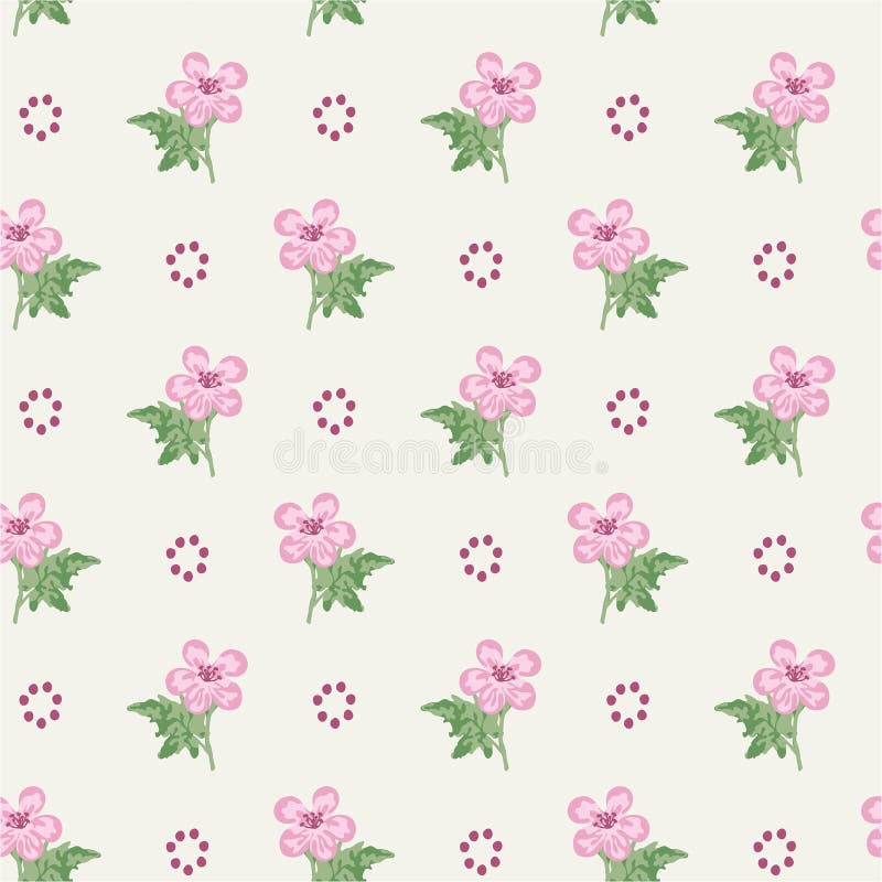 Cute Floral Sprigs Pattern with Seamless Vector Stock Vector ...