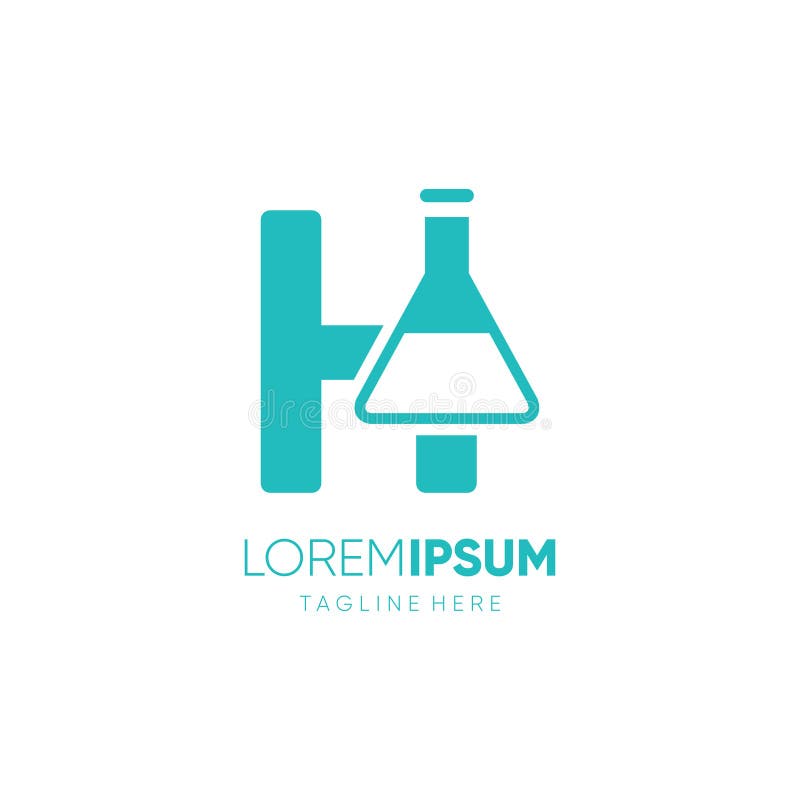 Letter H Bottle Lab Science Logo Design Vector Icon Graphic Stock ...