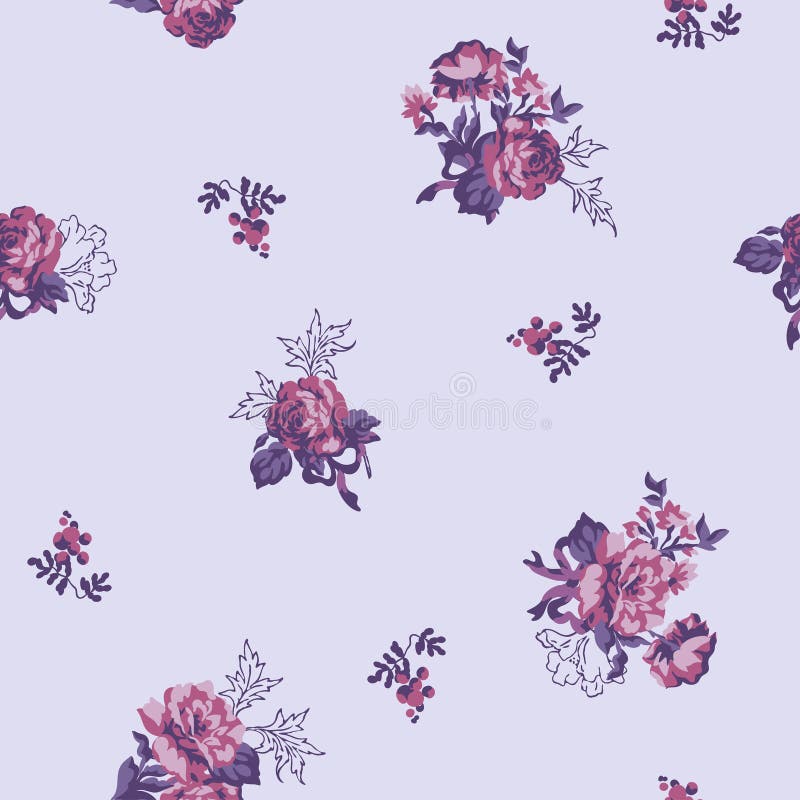 Blossom Spaced Print Pattern for Textiles Prints Stock Vector ...