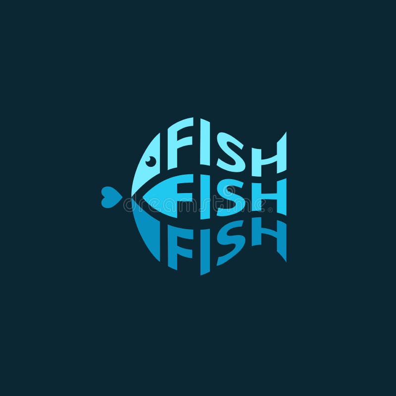 Fish Text within Fish Silhouette. Stock Vector - Illustration of food ...