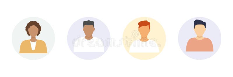 People Avatar Set. Diverse Business Men and Women Icon in Round Shape ...