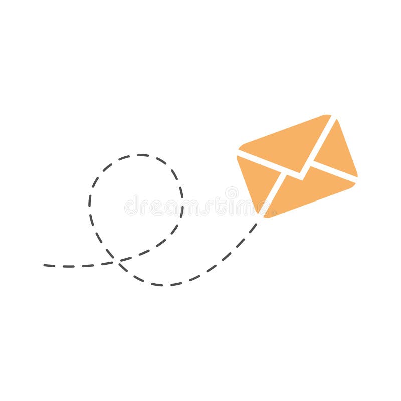 Envelope with Line Dotted Route. Flying Mail Symbol. Sending Message ...