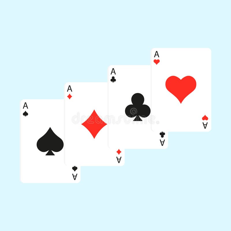 Four Playing Cards. Playing Card Suits Icon Set Stock Illustration ...