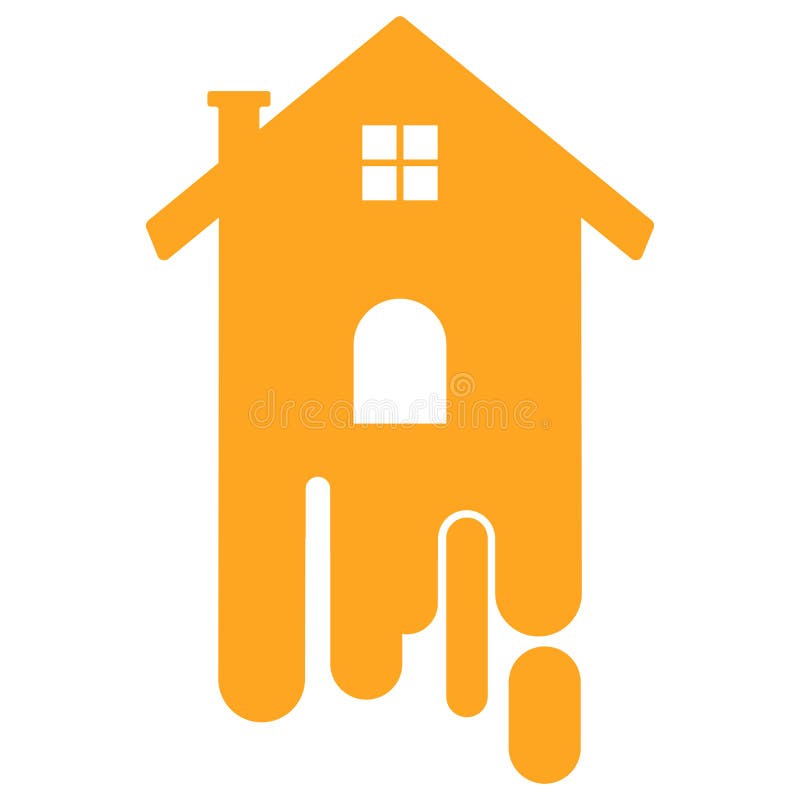 Logo Home Icon with House Melting Stock Vector - Illustration of ...