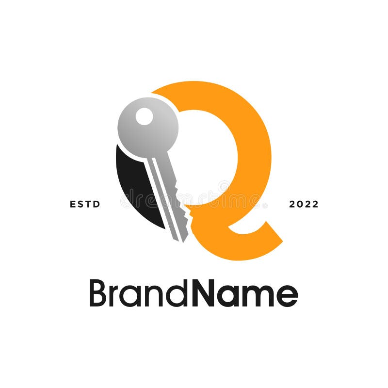 Modern Initial Q Key Logo stock vector. Illustration of logo - 245126309