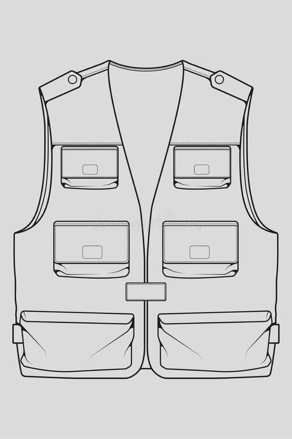 Chest Vest Bag Outline Drawing Vector, Chest Vest Bag in a Sketch Style ...