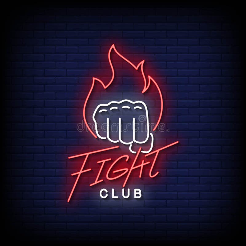 Fight Club Neon Signs Style Text Vector Stock Vector - Illustration of ...