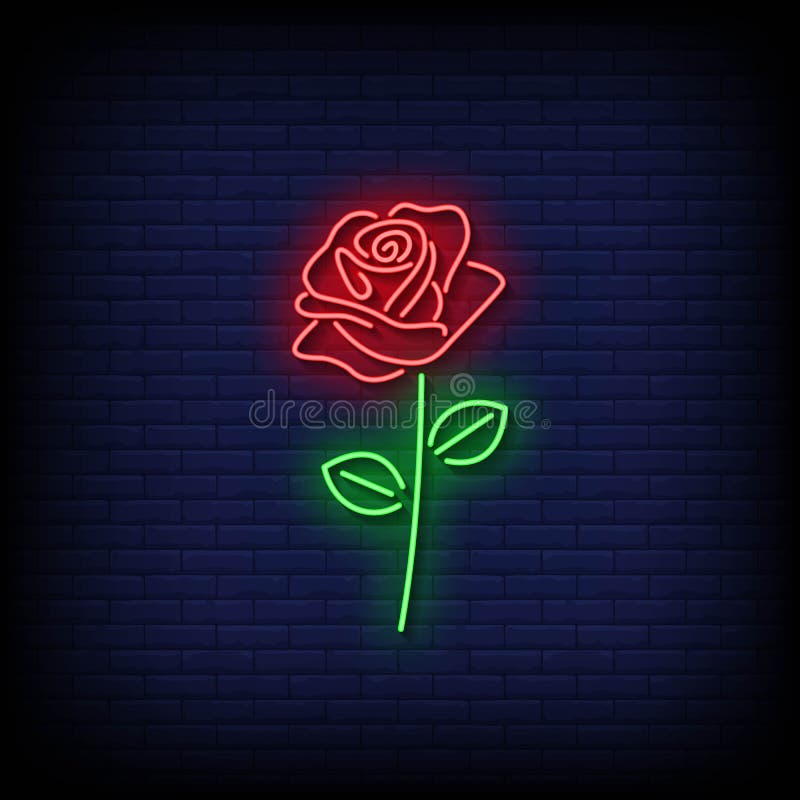 Rose Neon Signs Style Text Vector Stock Vector - Illustration of ...