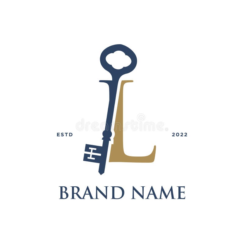 Initial L Elegant Key Logo stock vector. Illustration of identity ...