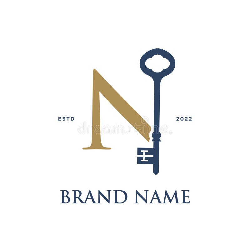 Initial N Elegant Key Logo stock vector. Illustration of graphic ...