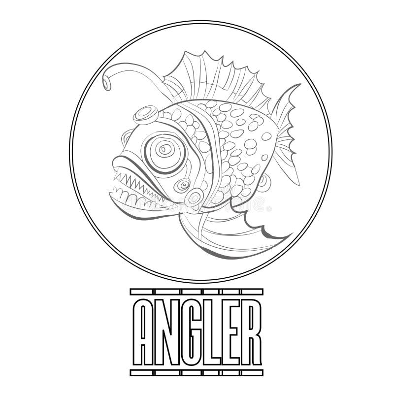 Angler Fish Logo Sign and Club Symbol Vector Illustration Stock Vector ...