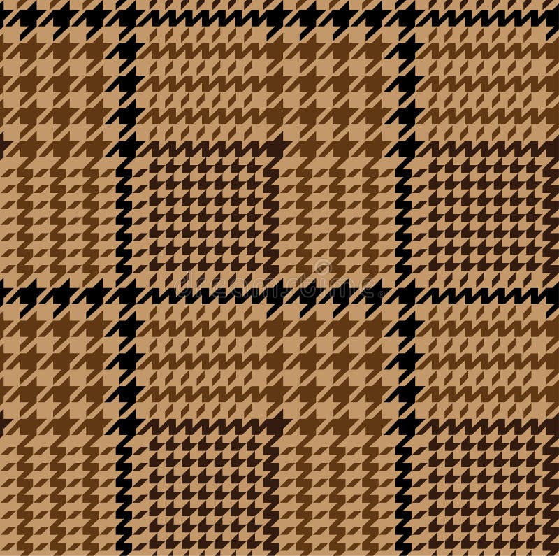 Brown Houndstooth Pattern Patchwork Fabric Swatch Stock Vector - Illustration of print, style ...