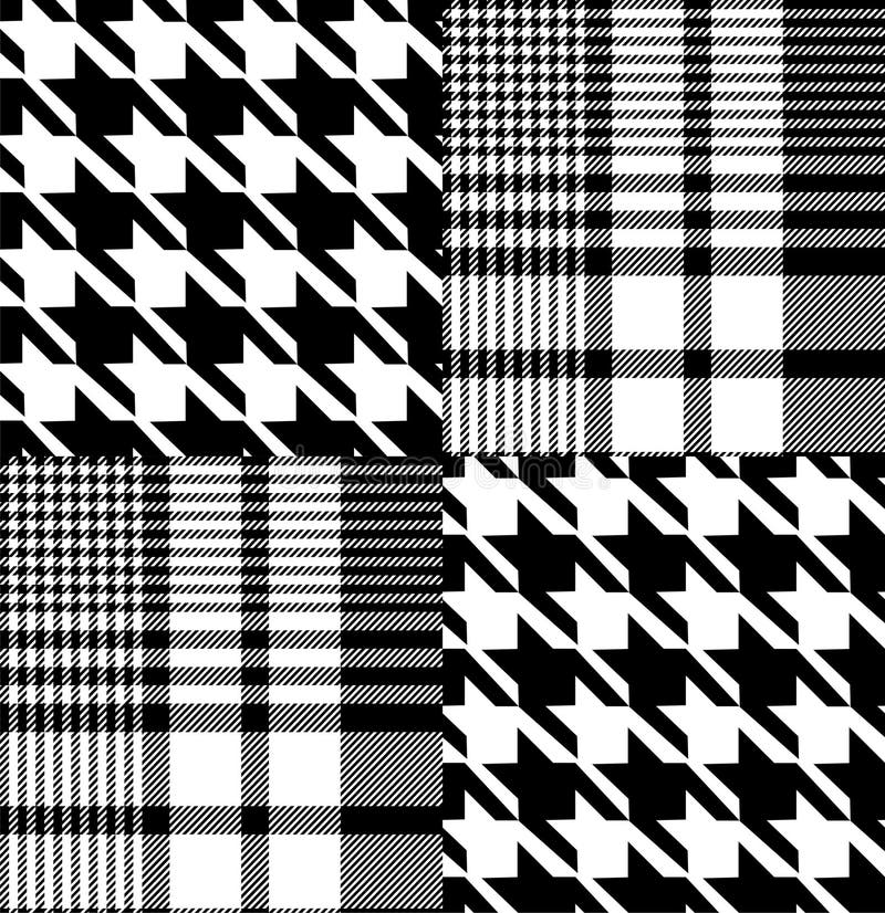 Black and White Houndstooth Pattern Patchwork Fabric Swatch Stock ...