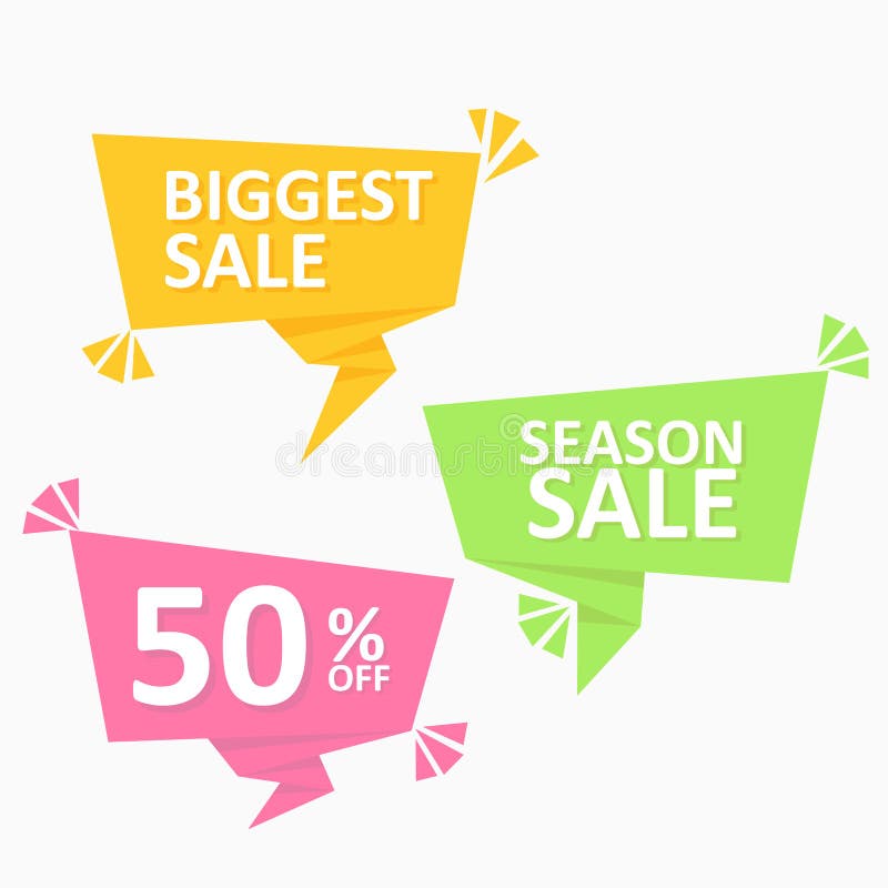 Modern Design Flat Set of Colorful Sale Labels Sticker Promotion and ...