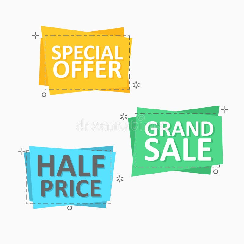 Abstract Modern Set of Colorful Sale Labels and Price Tag Stock Vector ...