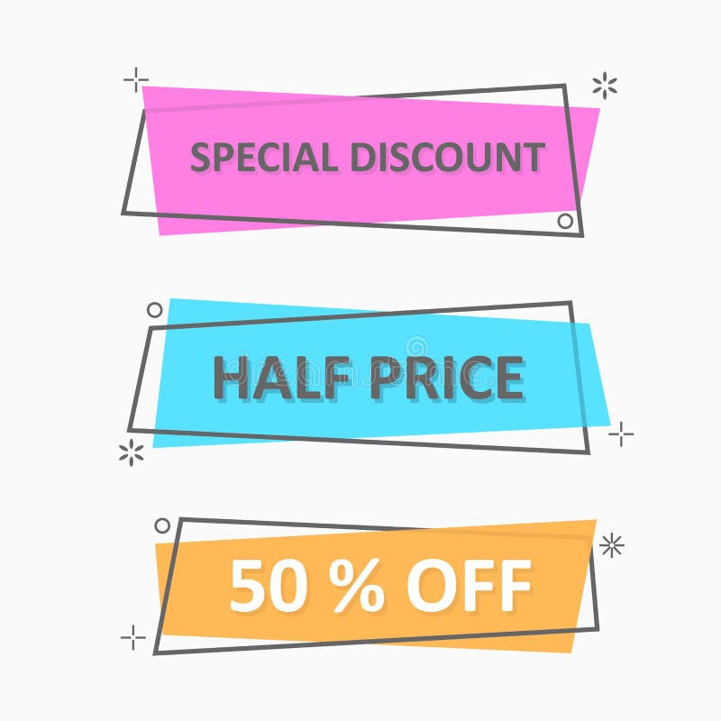 Flat Design Set of Colorful Sale Tags for Promotion and Advertisement ...
