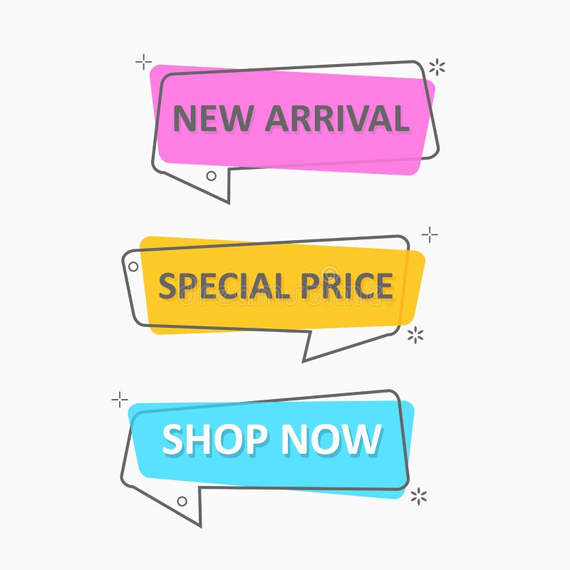 Social Media Speech Bubble for Promotion and Price Tag Label with Flat ...