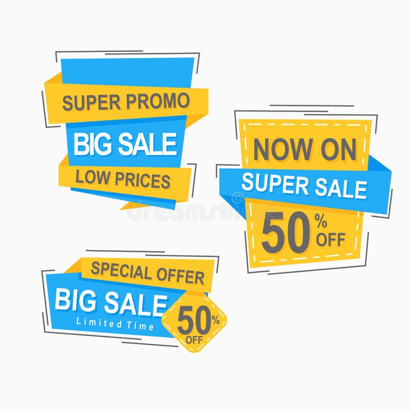 Set of Labels Promotion and Advertisement Stickers Stock Vector ...