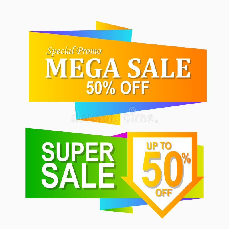 Set of Abstract Modern Gradient Color Sale Label and Price Tag Design ...