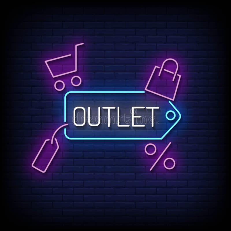 Outlet Neon Signs Style Text Vector Stock Vector - Illustration of ...