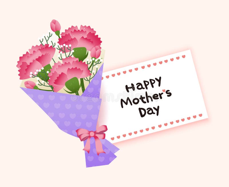 An Illustration of Carnations for Mother S Day Card. Vector Design ...