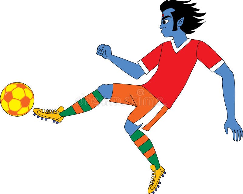 Indian god plays football stock vector. Illustration of football ...