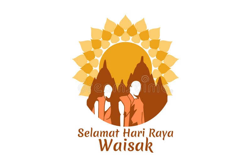 Translation: Happy Vesak Day. Vesak or Waisak Day Vector Illustration ...