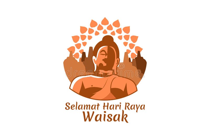 Translation: Happy Vesak Day. Vesak or Waisak Day Vector Illustration ...
