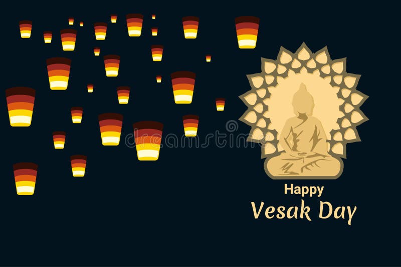 Happy Vesak Day. Vesak or Waisak Day Vector Illustration Stock Vector ...
