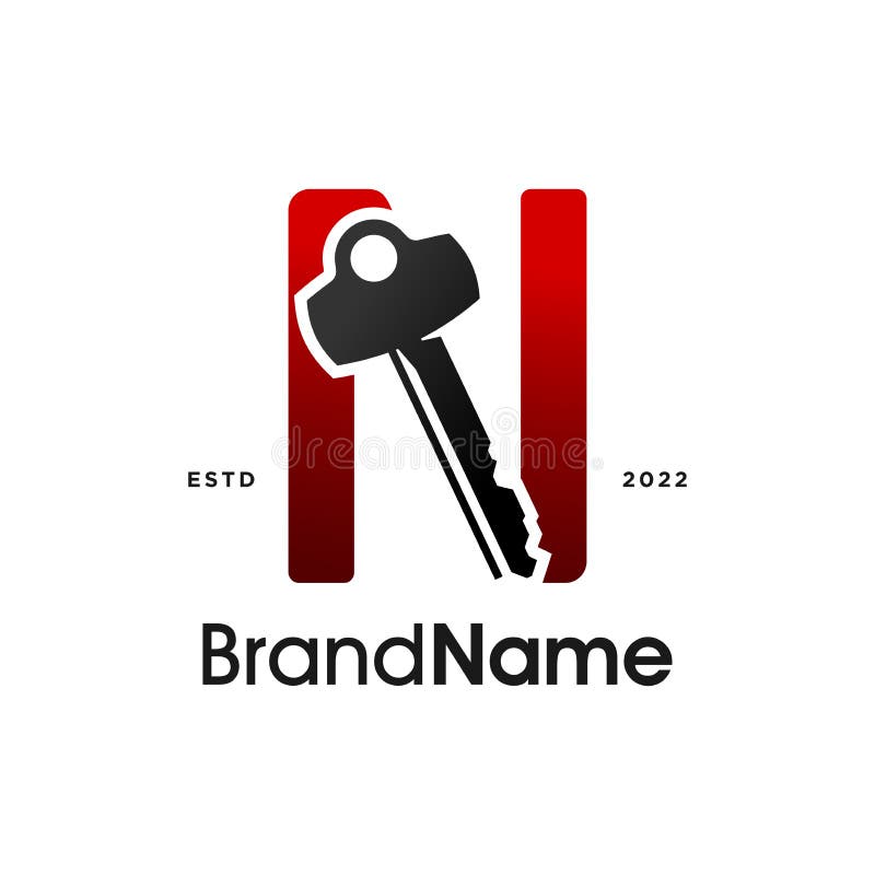 Simple Modern Initial N Key Logo Stock Vector - Illustration of guard ...