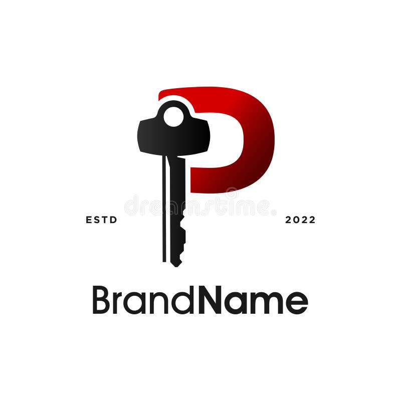 Simple Modern Initial P Key Logo Stock Vector - Illustration of ...