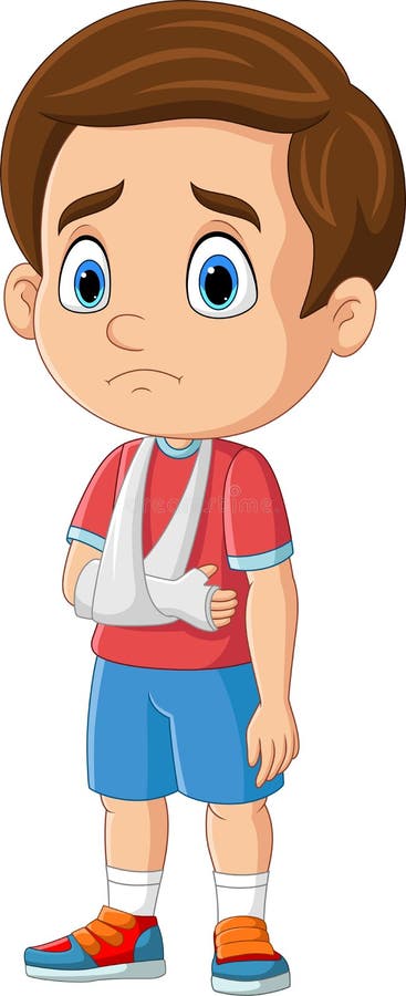 Cartoon Little Boy with Broken Arm Stock Vector - Illustration of ...