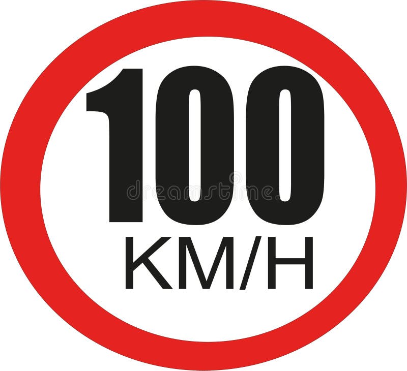 Maximum Speed Limit Sign To One Hundred Per Hour Stock Illustration ...