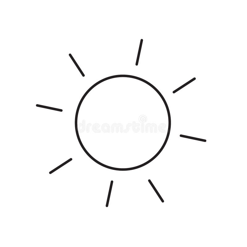Sun Line Icon. Shining Sun Vector Illustration Isolated on White Stock ...