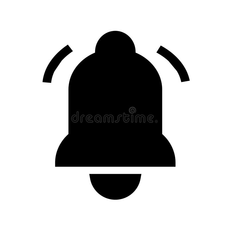 Message Notification Bell Outline Flat Icon for Apps. Contour of Bell ...