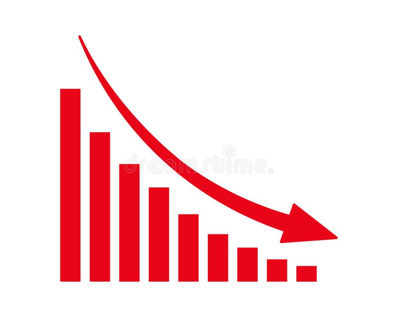 Graph Going Up and Down Sign with Green and Red Arrows Vector. Flat ...
