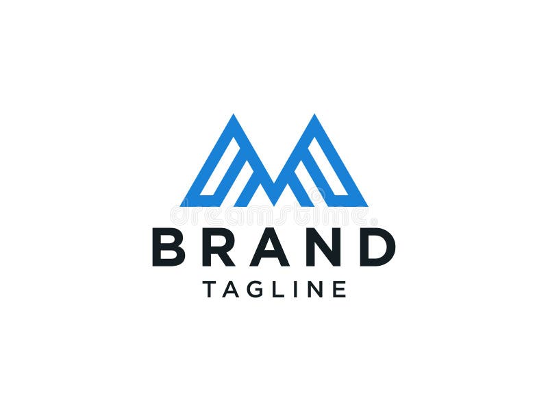 Abstract Initial Letter M Logo. Blue Geometric Shape Arrow Isolated on ...