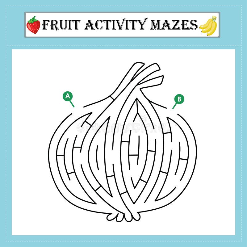 Fruit Maze Puzzle Worksheet Vecteur Stock Vector - Illustration of play ...