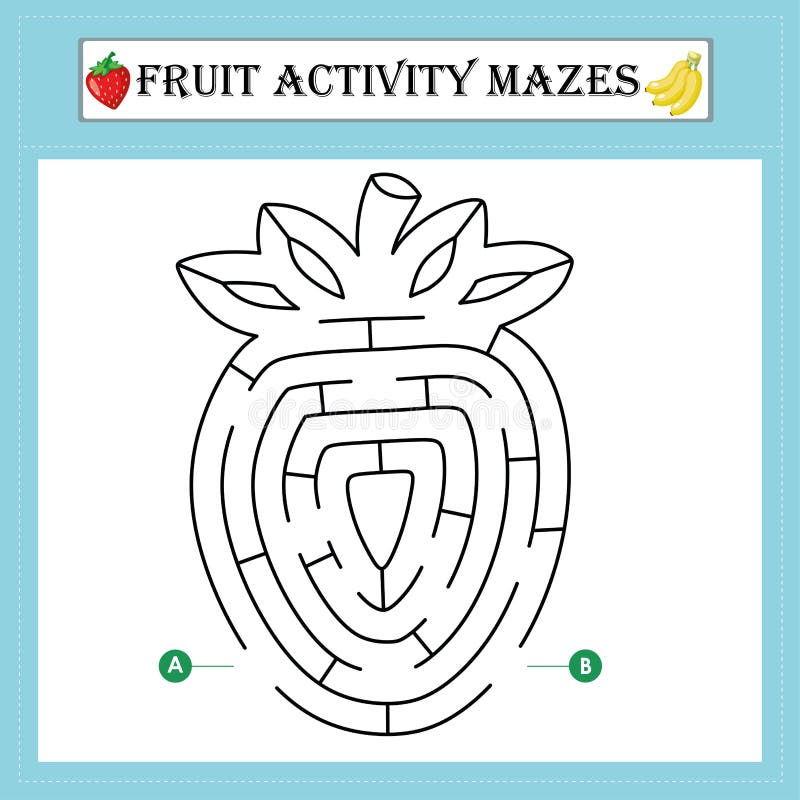 Fruit Maze Puzzle Worksheet Vecteur Stock Vector - Illustration of ...