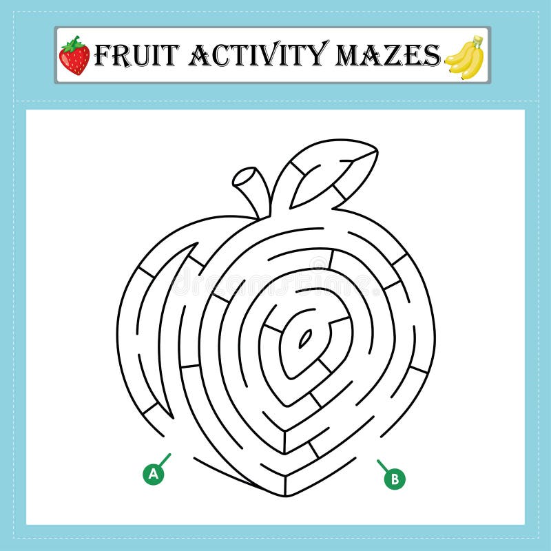 Fruit Maze Puzzle Worksheet Vecteur Stock Vector - Illustration of ...