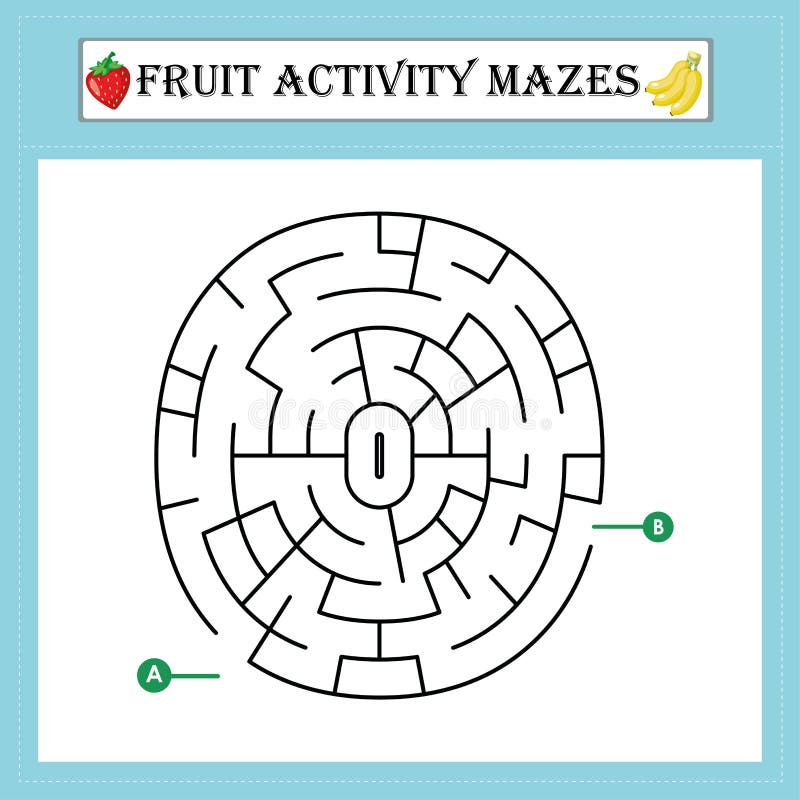 Fruit Maze Puzzle Worksheet Vecteur Stock Vector - Illustration of ...