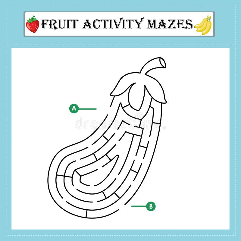 Fruit Maze Puzzle Worksheet Vecteur Stock Vector - Illustration of ...